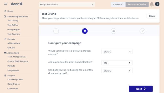 How do I set up a Text Giving campaign? – Donr & GiveCircle